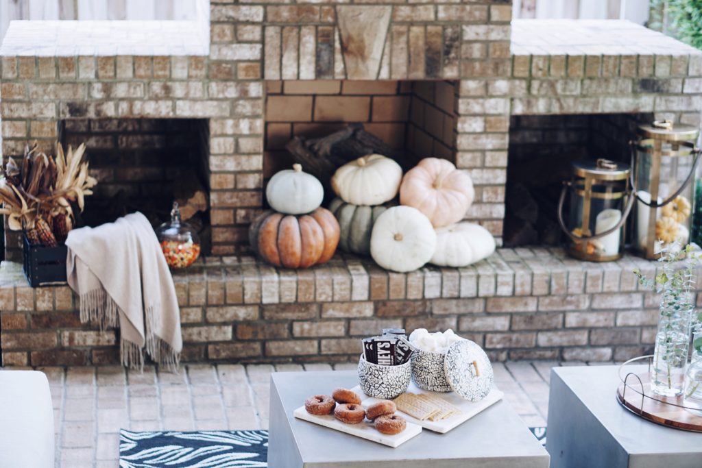 Fall Outdoor Decor: Patio and Fireplace | Maddie Duff